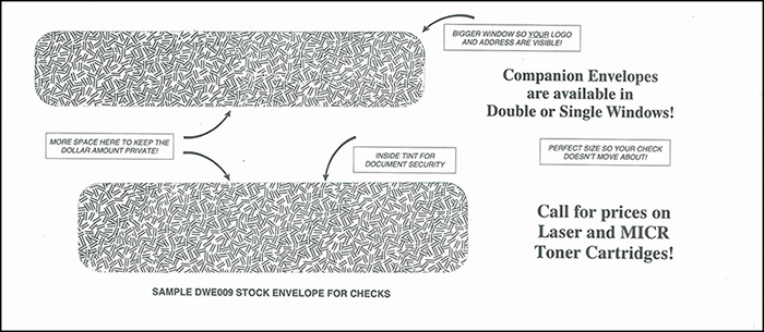 Our sample envelope: